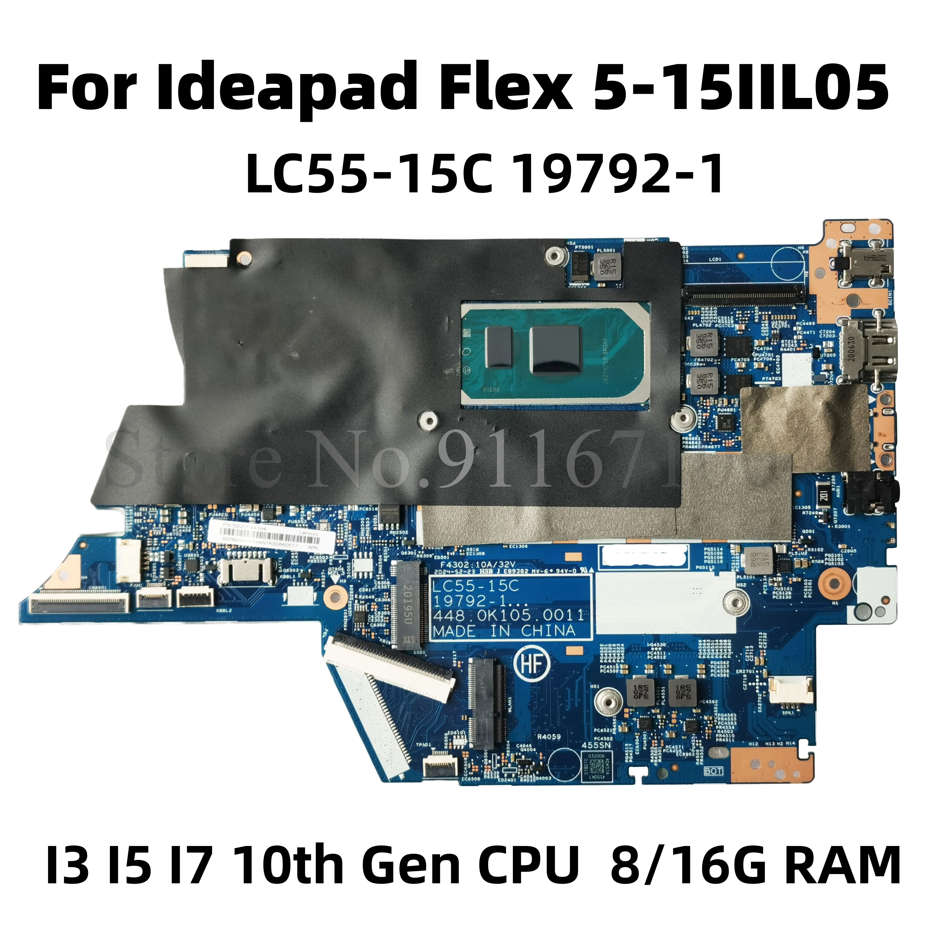 LC55-15C 19792-1 For Lenovo Ideapad Flex 5-15IIL05 Laptop Motherboard ...