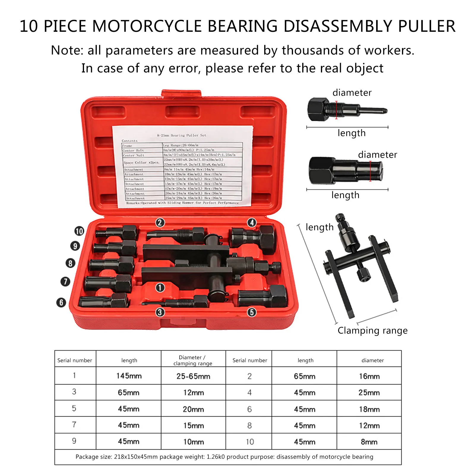 10pcs-Practical-Bearing-Puller-Motorcycle-Bearing-Removal-Tool-Puller ...