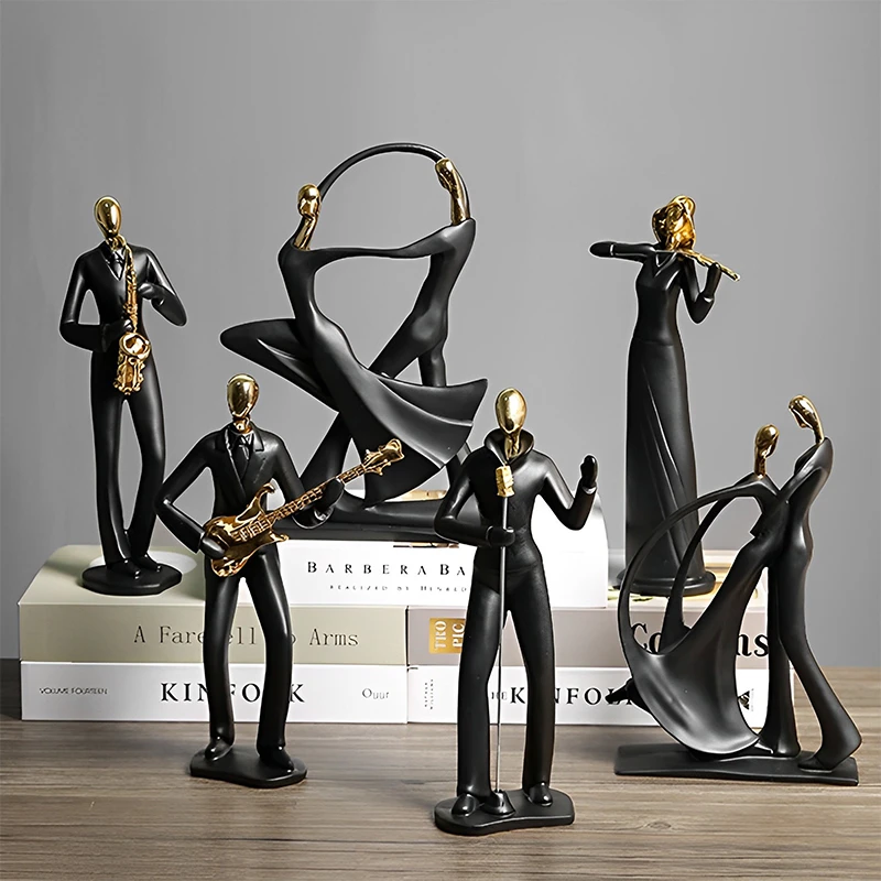 Musician Resin Sculpture & Figurines Modern Abstract Living Room Home ...