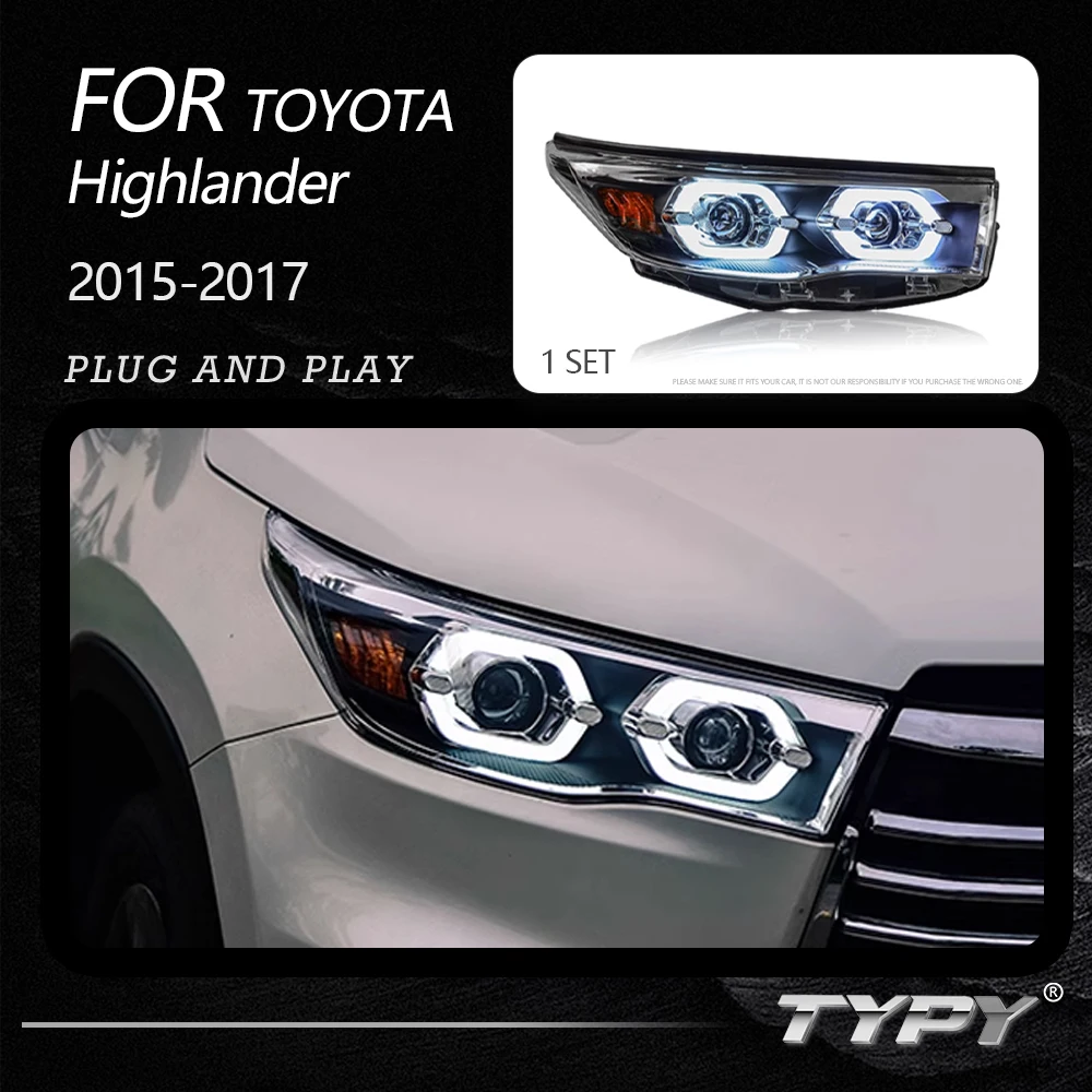 TYPY-Car-Headlights-For-Toyota-Highlander-2015-2017-LED-Car-Lamps ...
