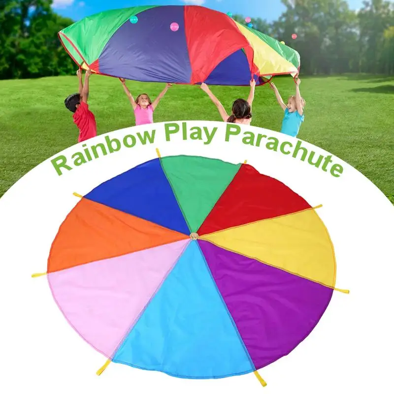 Play-Parachute-For-Kids-Outdoor-Rainbow-Parachute-Gym-Class-With ...