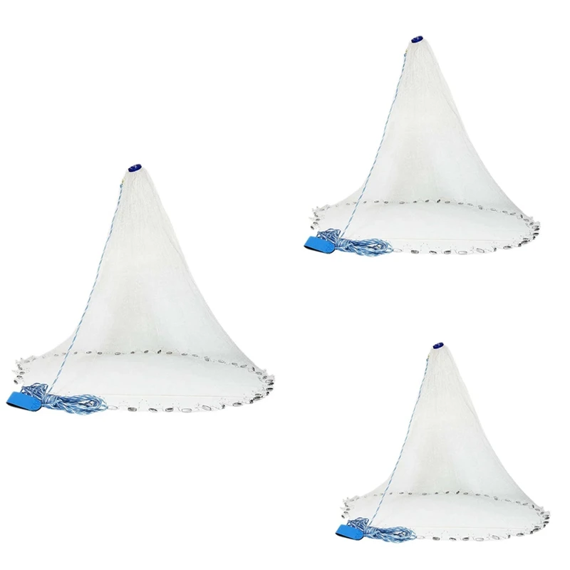 Saltwater-Fishing-Cast-Net-For-Bait-Trap-Fish-4-5-6-Ft-Radius-Casting ...