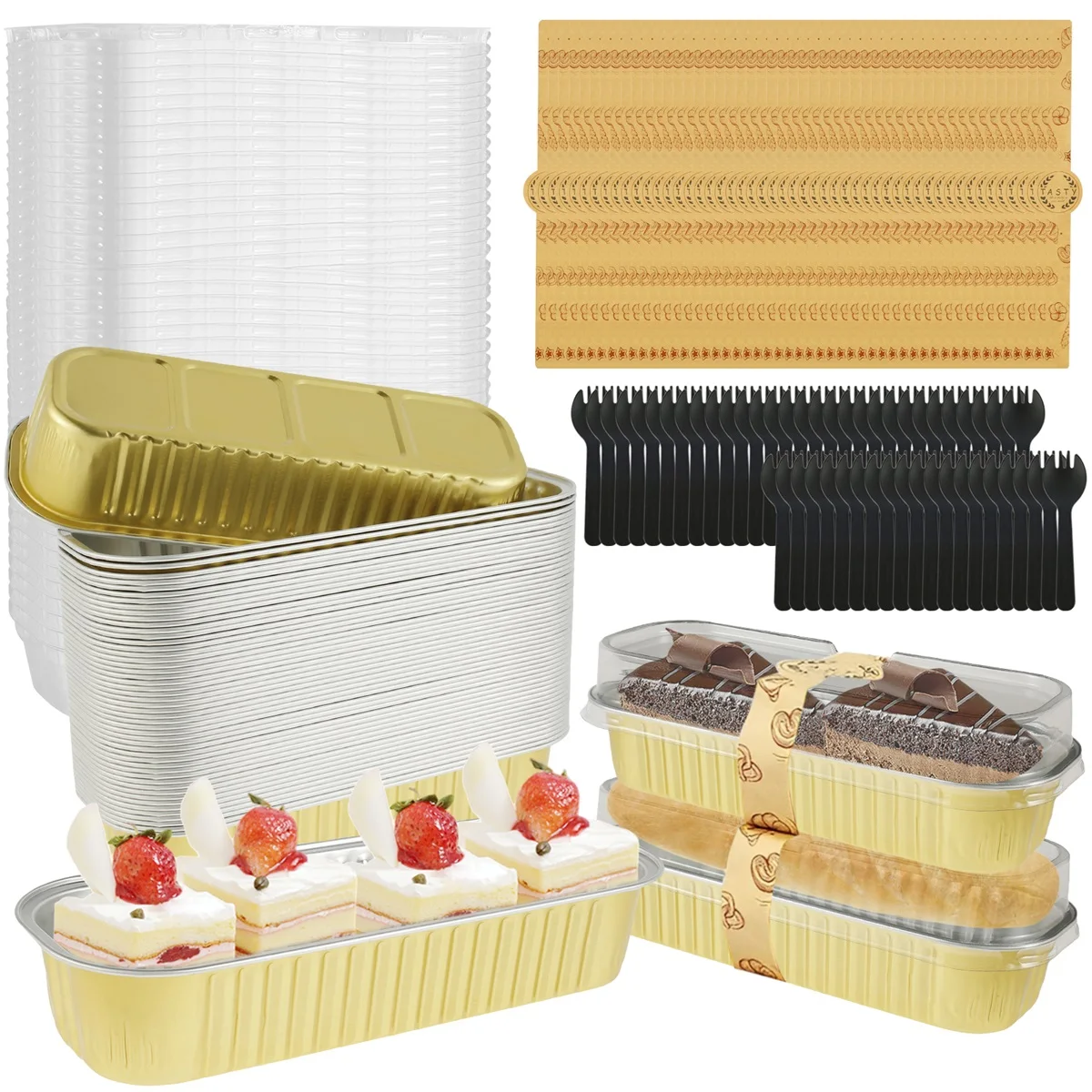 50-100Pcs-Mini-Cake-Paking-Box-200ml-Loaf-Pans-Muffin-Boxes-DIY-Cake ...