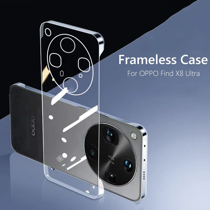 Frameless Clear Hard Back Cover Case On For OPPO Find X8 Ultra X8S Plus ...