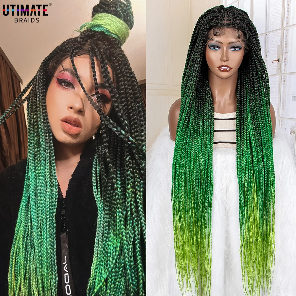 New-Synthetic-9x6-Lace-Frontal-Colorful-Braided-Wigs-36-Inches-Straight ...