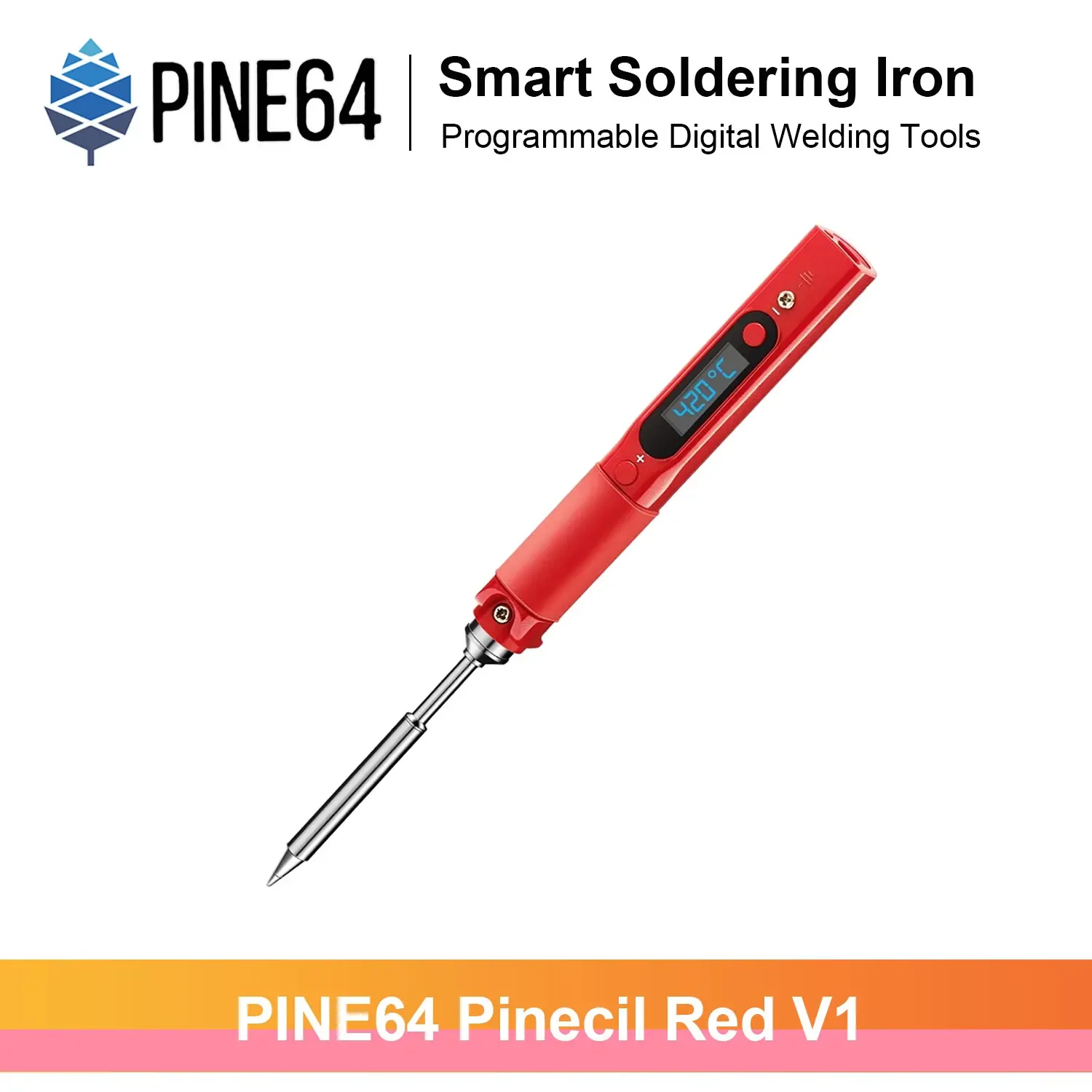 Pine64-Red-Pinecil-V1-Mini-Soldering-Iron-TS-B2-Tip-TYPE-C-Jack-For ...