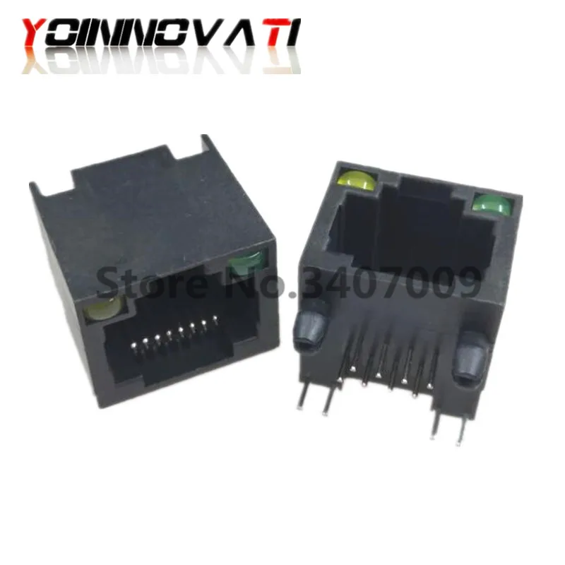 10PCS-All-Plastic-With-Lamp-Network-Interface-RJ45-Socket-Female-8P8C ...