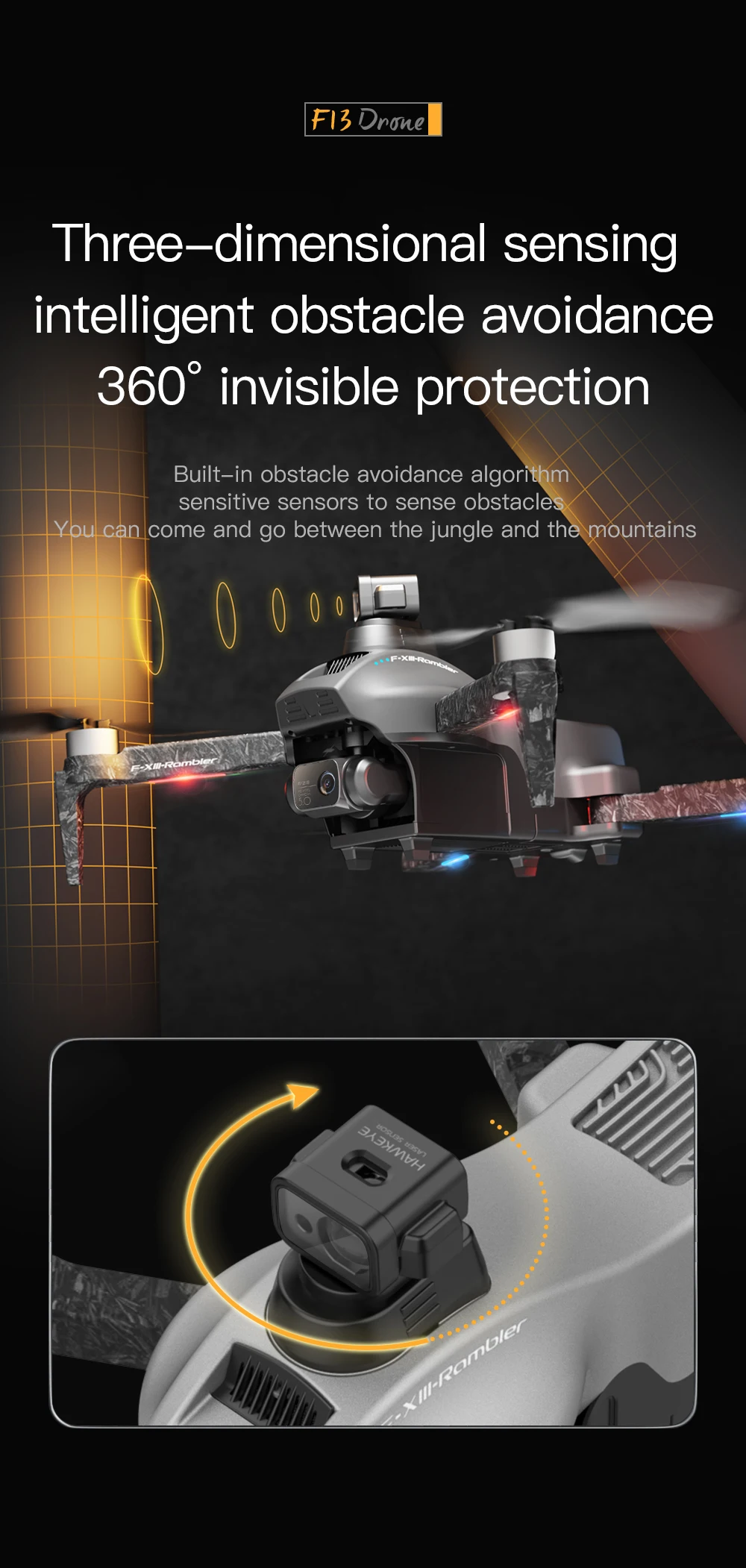 F13 RC Drone 8K Profesional GPS 5 km FPV Drones with Camera HD EIS 3-axis Anti-Shake Gimbal ...