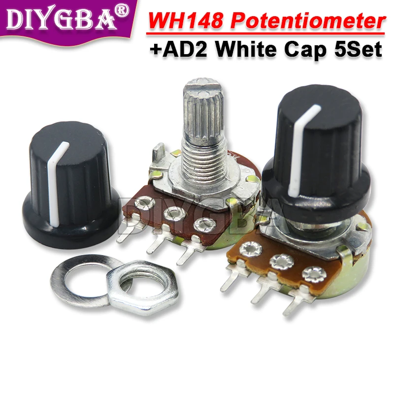 5sets 5pcs+5pcs Wh148 3pin 15mm B1k ~ B1m Ohm Terminal Linear Taper ...