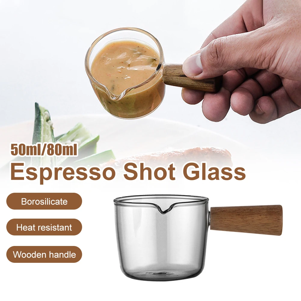 50ml/80ml Espresso Kaffee Tasse Mit Skala Und Holz Griff ...