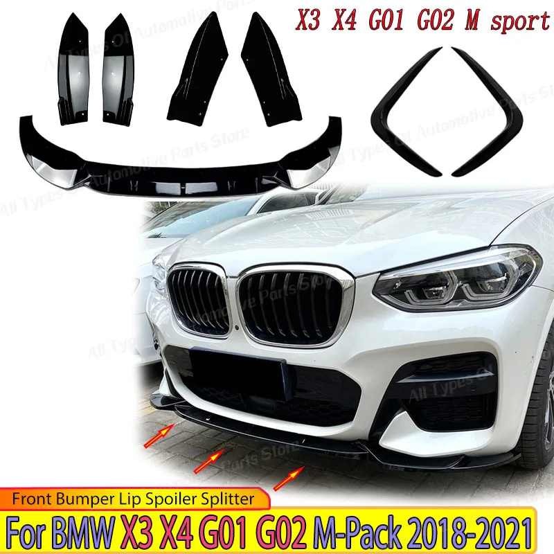 For BMW X3 X4 G01 G02 M-Pack 2018-2021 M Sport Car Front Bumper Lip ...