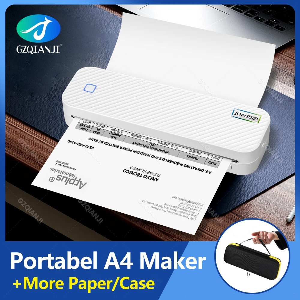 GZQIANJI-Mini-A4-Printer-Portable-Thermal-Mobile-Stencil-Maker-Machine ...