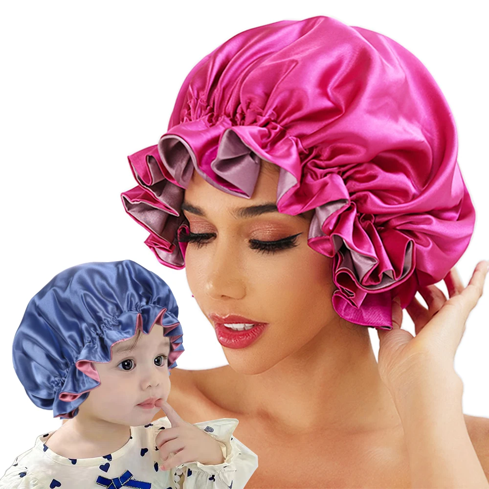 Bonnet-s-for-Mammy-and-Baby-High-Quality-Satin-Bonnet-Cap-Double-Layer ...