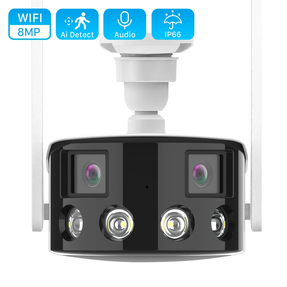 Outdoor Camera Wifi 8mp Color Night Vision - 8mp 4k Lens Wide Angle 180 ...