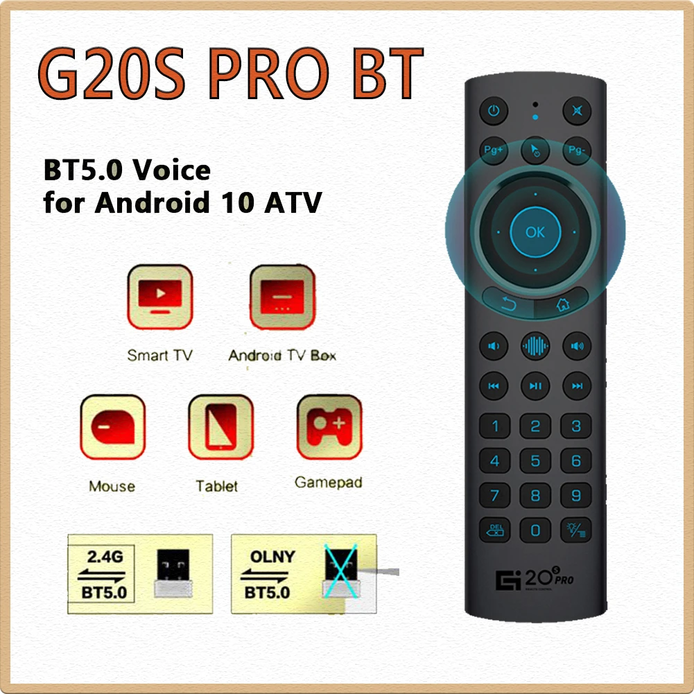G20S PRO BT 음성 원격 제어 에어 마우스, 2.4G 무선 백라이트 컨트롤러, USB 수신기 지원 안드로이드 TV 지원| | - AliExpress