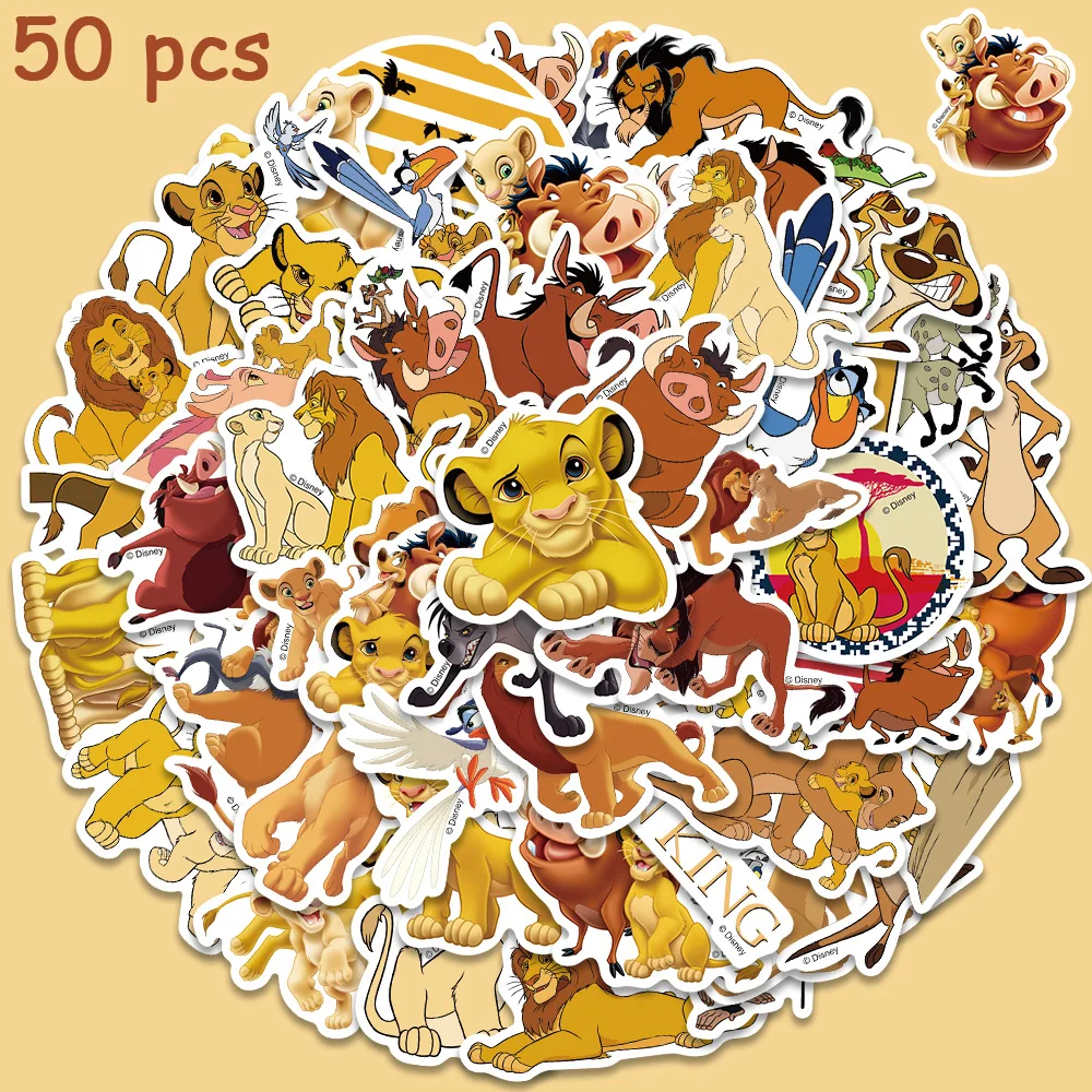 50pcs-Disney-The-Lion-King-Simba-Stickers-Cartoon-Graffiti-Decals-For ...
