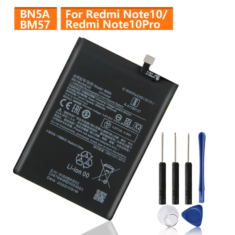 Xiaomi Mi Redmi Note10 Pro Note 10 용 교체 배터리 Poco Mi 3Pro BN5A BM57 충전식 ...