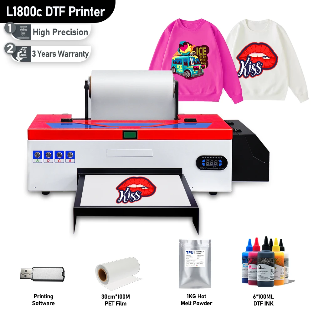 Impressora dtf l1800 direto para a máquina de impressão de filme personalizar negócios a3 dtf ...