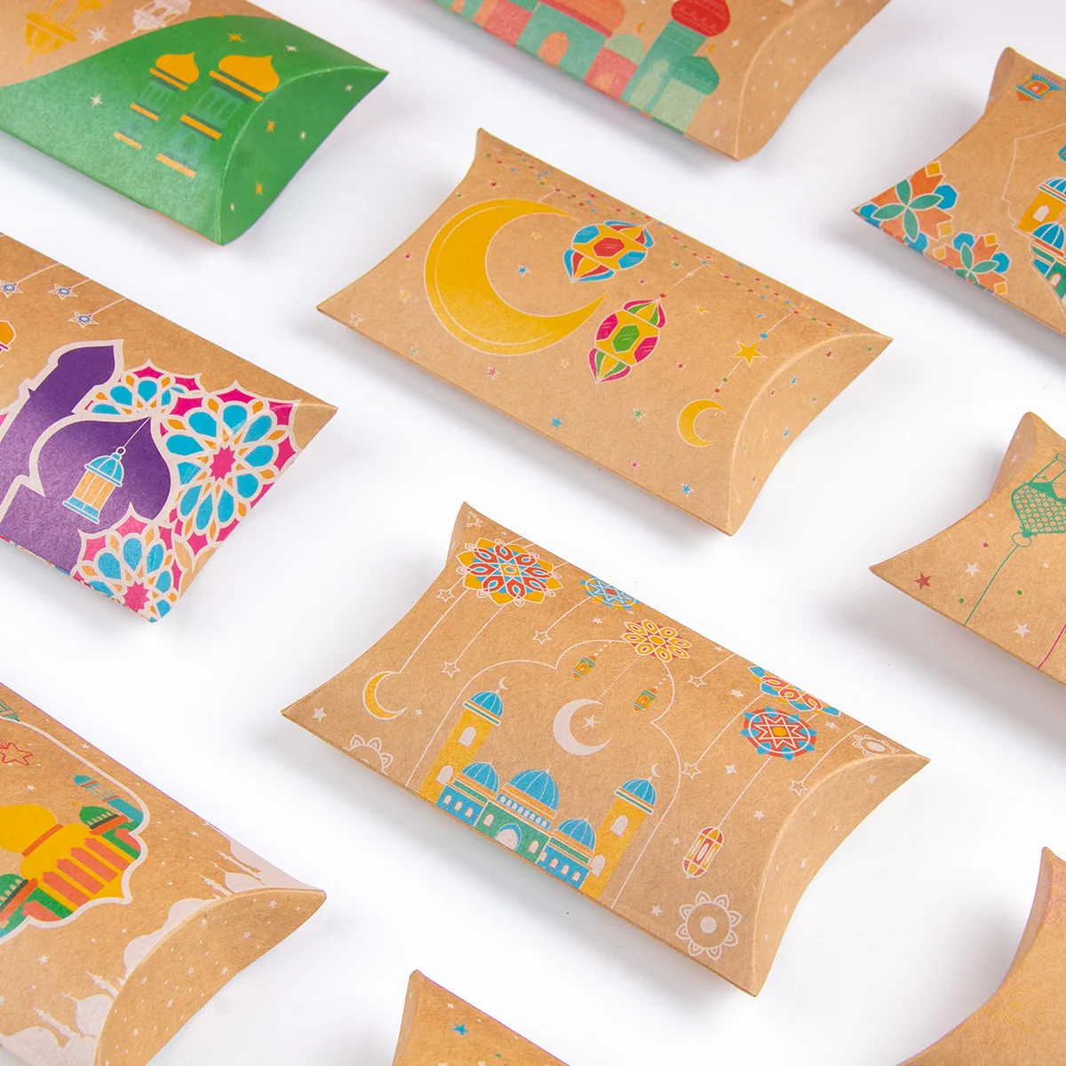 12-24pcs-Eid-Mubarak-Gift-Kraft-Box-Bag-Ramadan-Box-Muslim-Islam-Pillow ...