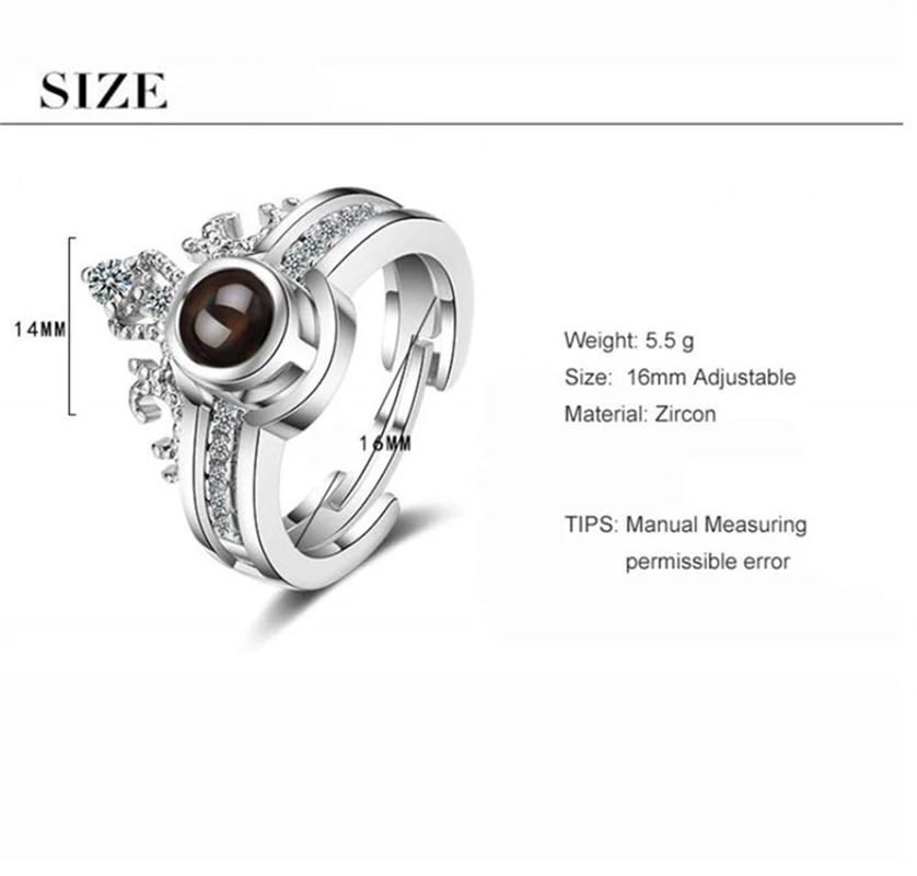 Personalized Crown Projection Picture Ring | Gifts Flash