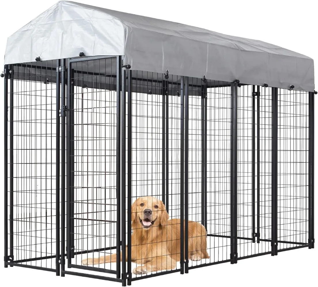 Large-Outdoor-Dog-Kennel-Heavy-Duty-Outdoor-Dog-Cage-Anti-Rust-Dog-Pens ...
