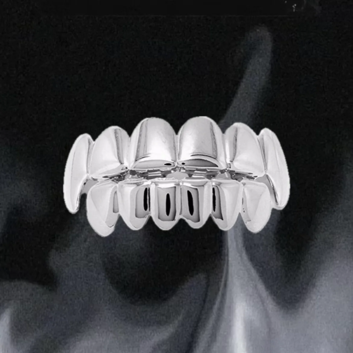 YOUNGX-Classic-6-6-Top-Bottom-Teeth-Grillz-Hip-Hop-Tooth-Caps-Fangs-For ...