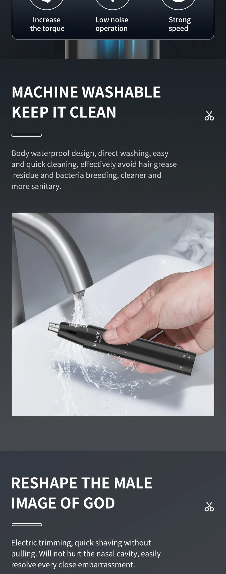 Tondeuse multi-usages,tondeuse électrique pour hommes,rasoir automatique,pour le nez,les ...