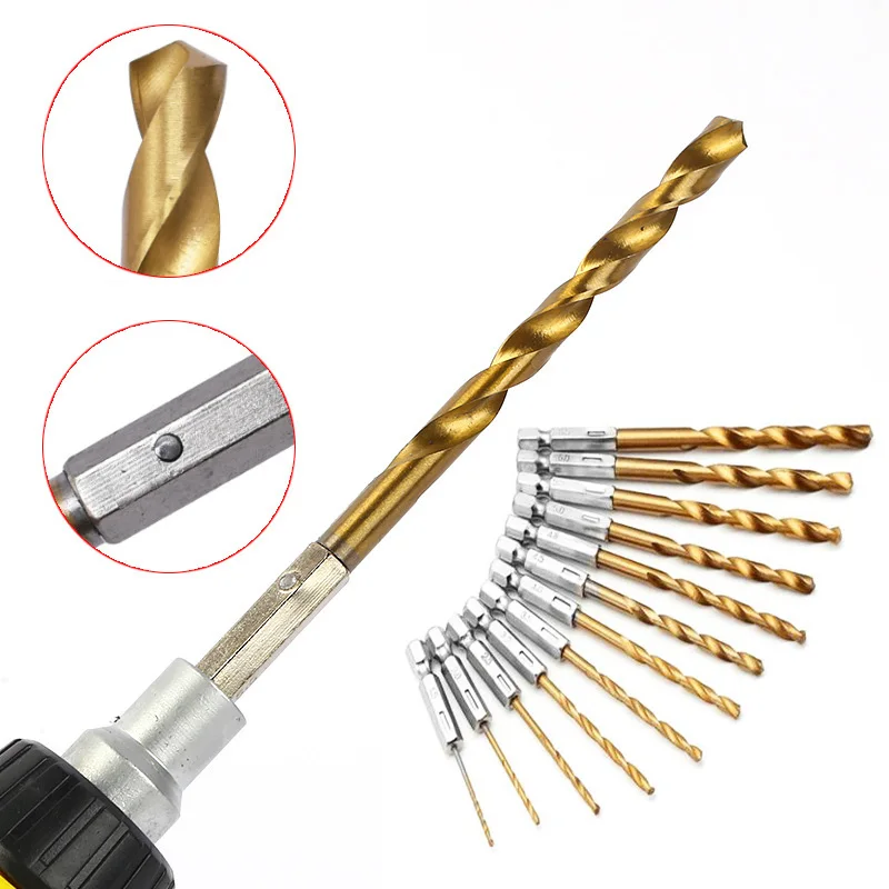 2-5-13Pcs-HSS-High-Speed-Steel-Titanium-Coated-Drill-Bit-Set-1-4-Hex ...