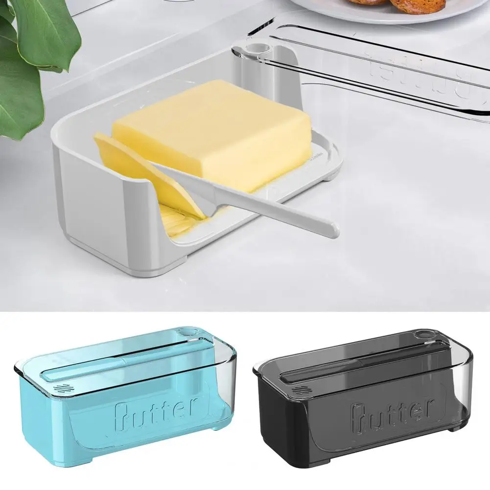 Clear-Butter-Box-Cheese-Rectangular-Preservation-Box-With-Lid-Spatula ...