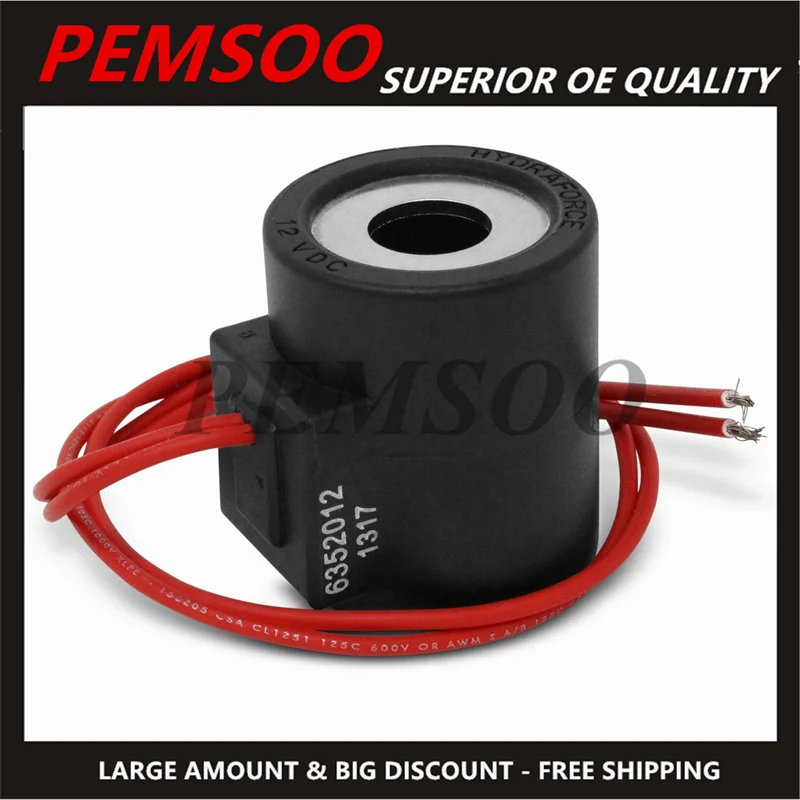 1P 6352012 Solenoid Valve Coil 12V DC 18" Wire Leads Size 10 Compatible ...