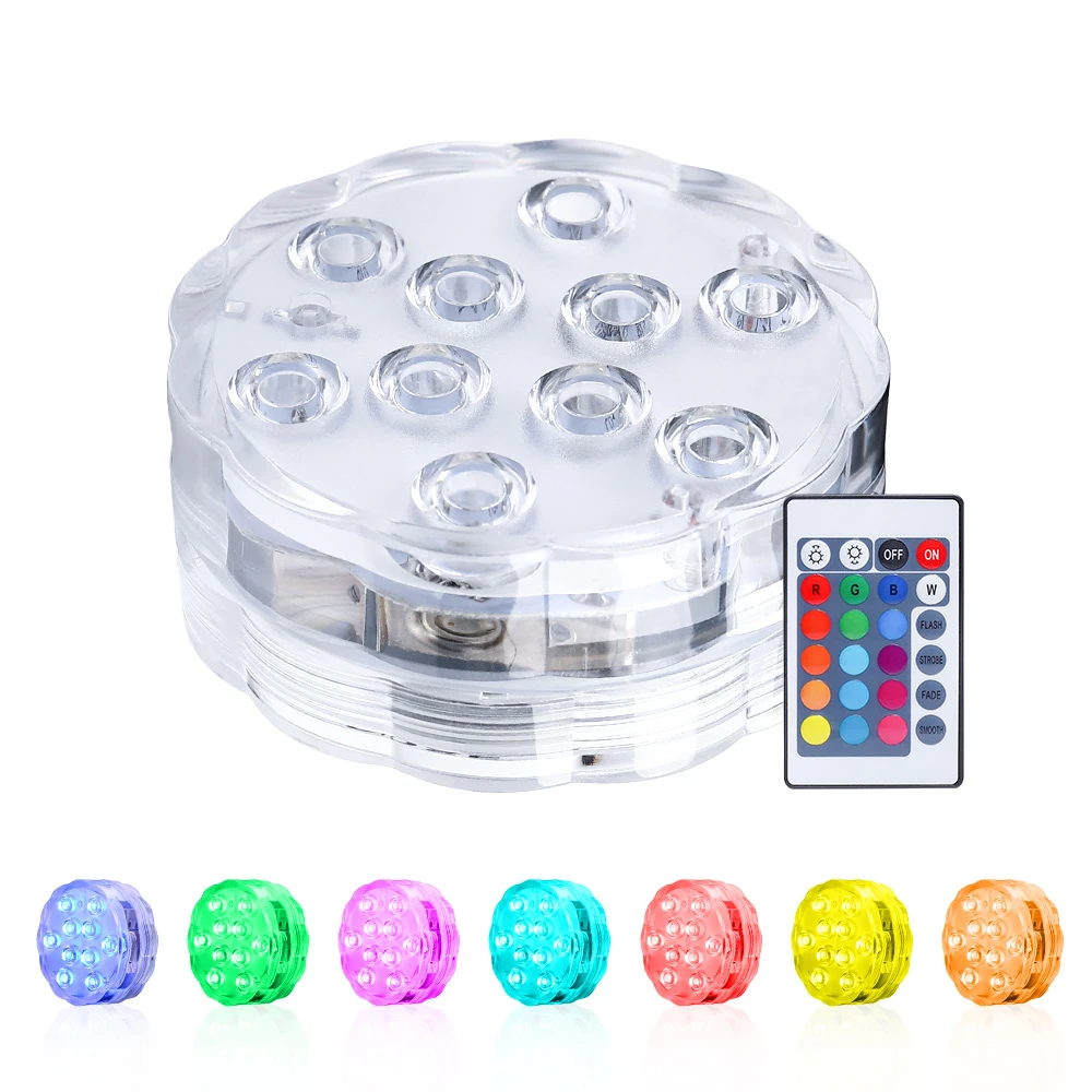 LED Dive Light Remote Control Lights Garden Backyard Party Decoration ...