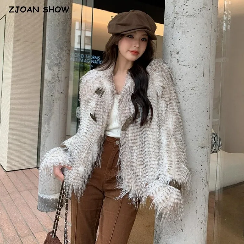 Winter-Gray-Gradient-Hairy-Shaggy-Faux-Raccoon-Fur-Coat-Long-sleeve ...