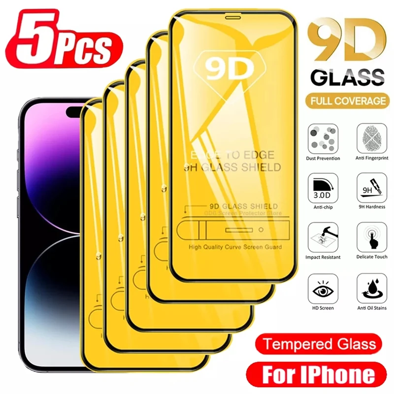 5PCS-9D-Tempered-Glass-for-iPhone-14-Pro-Max-6-8-7-Plus-Screen ...