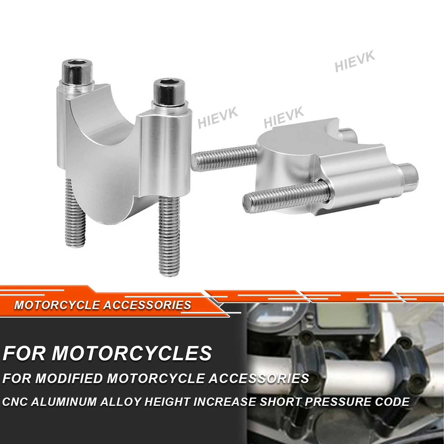 1 Pair Motorcycle Universal Handlebar Riser Bar Mount Handle Clamp ...