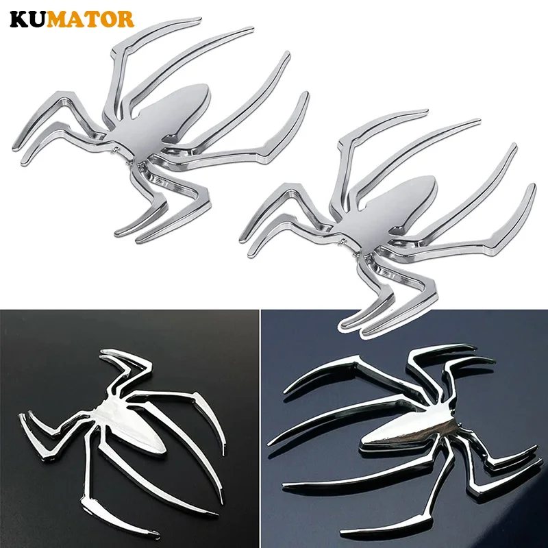 Car-Decal-Sticker-3D-Spider-Chrome-Emblems-Badges-Sticker-Silvery-for ...