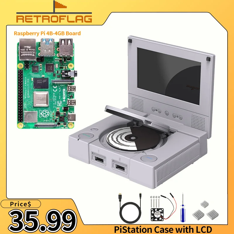 Retroflag-PiStation-Case-para-Raspberry-Pi-4B-LCD-desligamento-seguro-Reset-LED-indicador-de ...