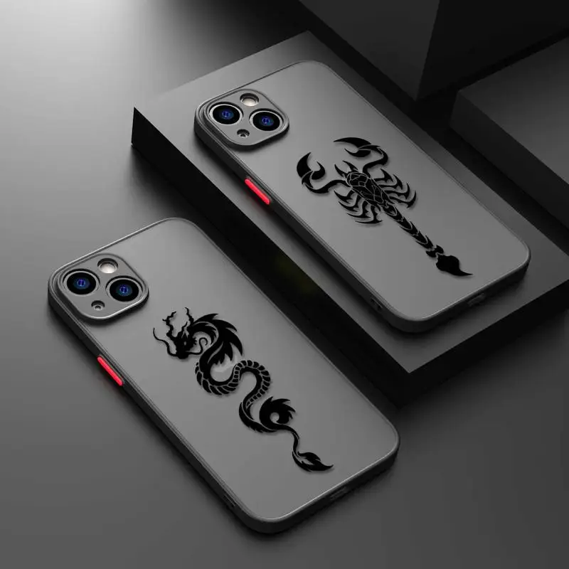 Dragon-Poison-Scorpion-Pattern-Clear-Matte-Phone-Case-For-iPhone-15-11 ...