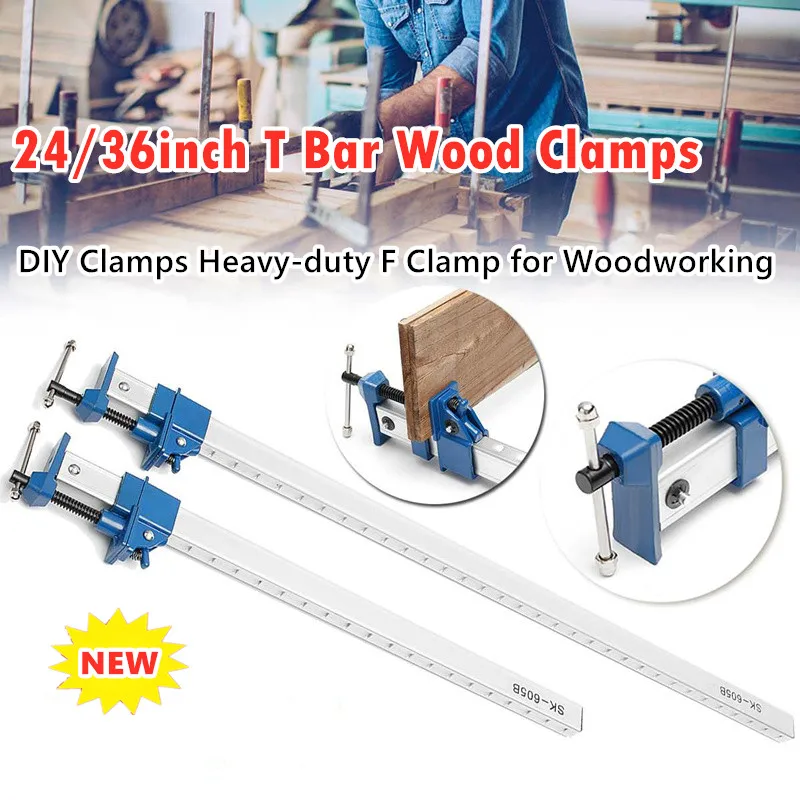 24/36inch T Bar Wood Clamps DIY Heavy F Clamp Tools For Woodworking ...