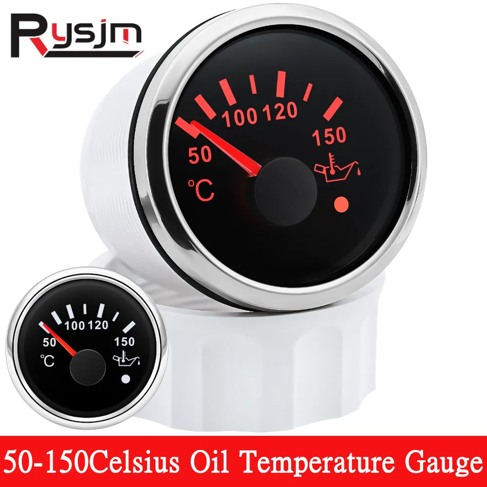 52mm-Motorcycle-Marine-Car-Oil-Temp-Gauge-Temperature-Meter-With-Red ...
