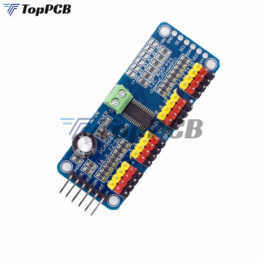 PCA9685PW 16 Canais 12 Bit PWM Servo Escudo Motorista Interface I2C ...