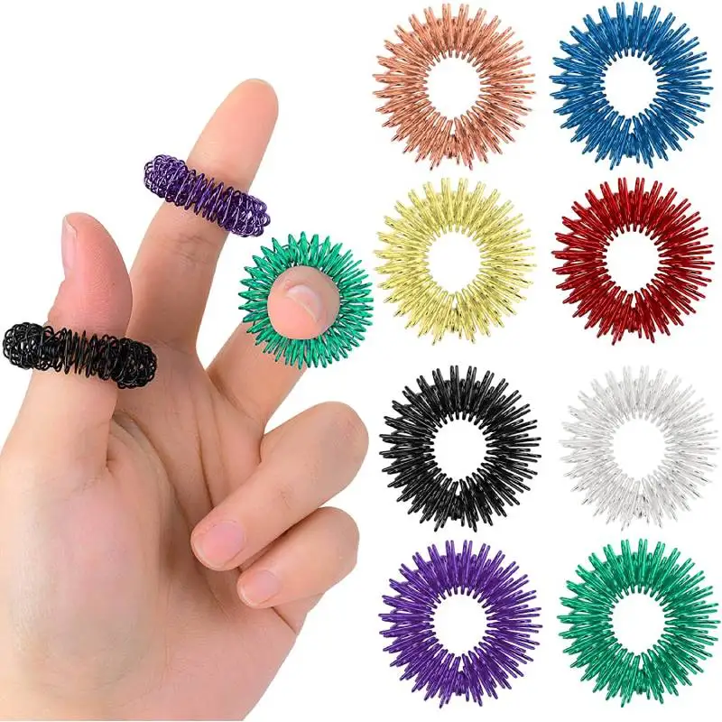 8pcs-Spiky-Sensory-Finger-Rings-Acupressure-Ring-Spikey-Great-Fidget ...