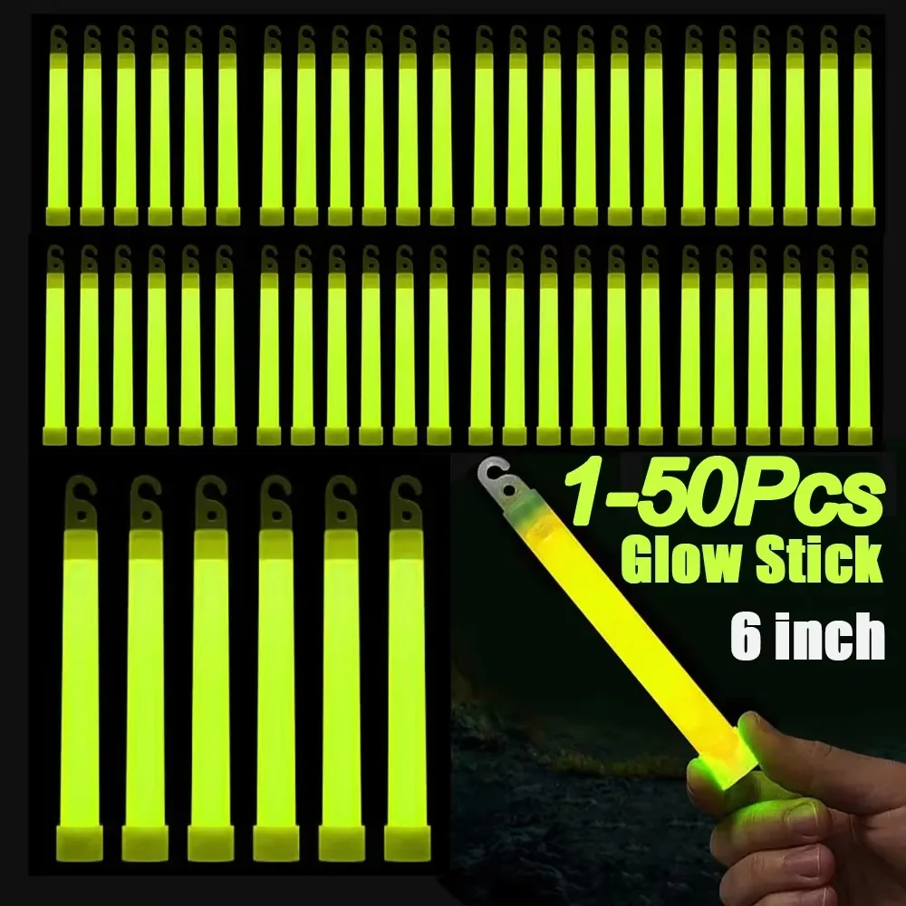 50/10/1PCS Fluorescence Glow Stick Military Glow Light Sticks with Hook ...