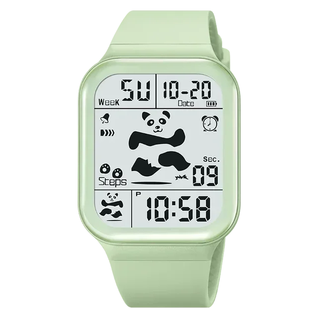 SKMEI Cool Panda Pattern Dial LED Light Display Digital Watches Women ...