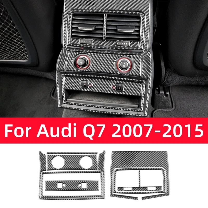 For Audi Q7 2007-2015 Accessories Carbon Fiber Interior Car Rear ...