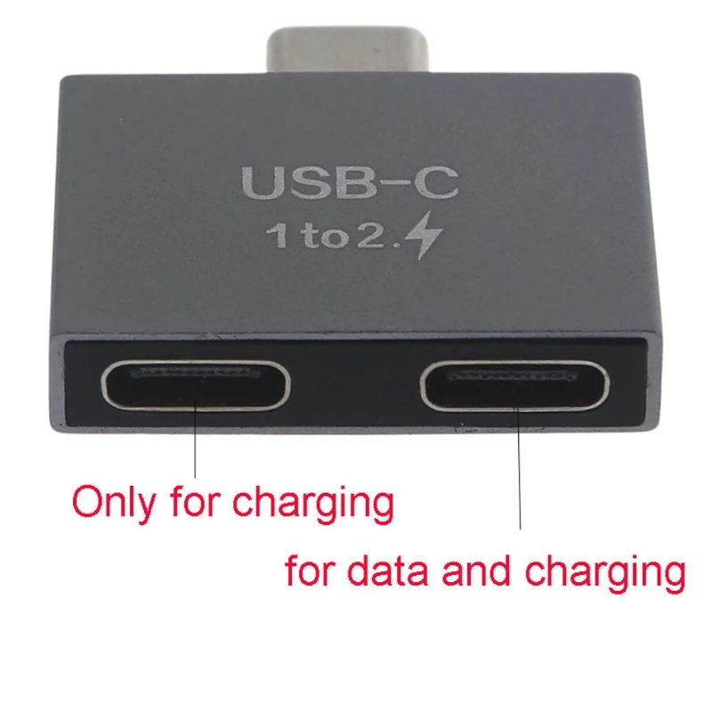 2 IN 1 USB C Splitter to Dual USB Type C Male to Female Adapter data ...