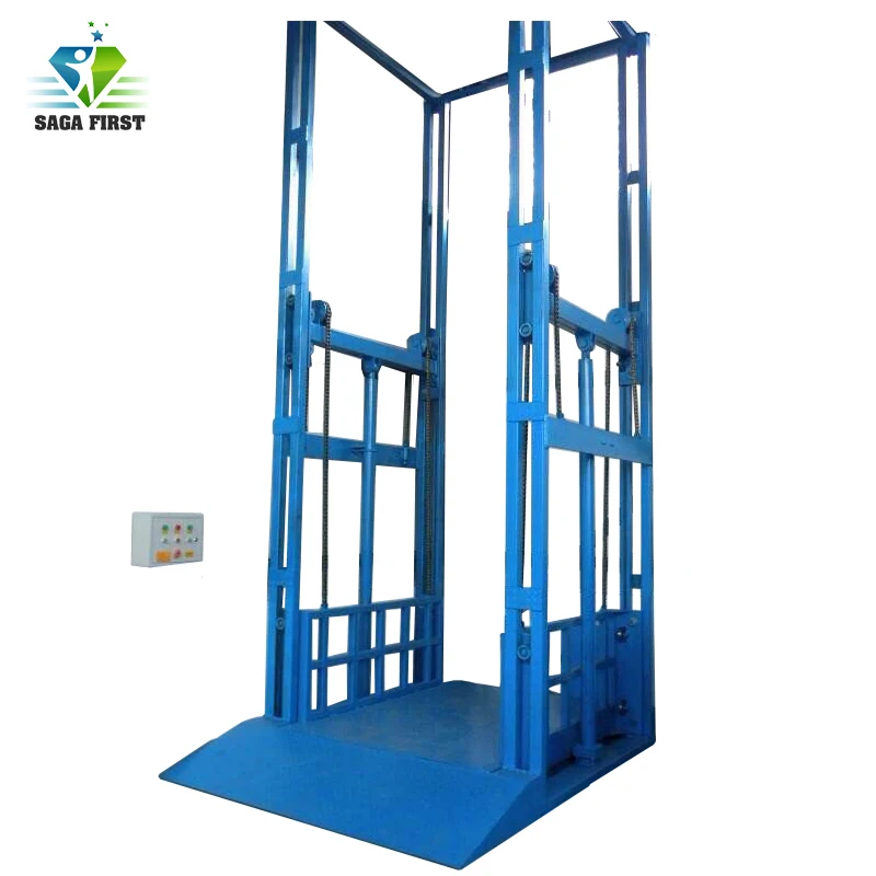 CE Approved Hydraulic Warehouse Cargo Lift Vertical Guide Rail Elevators