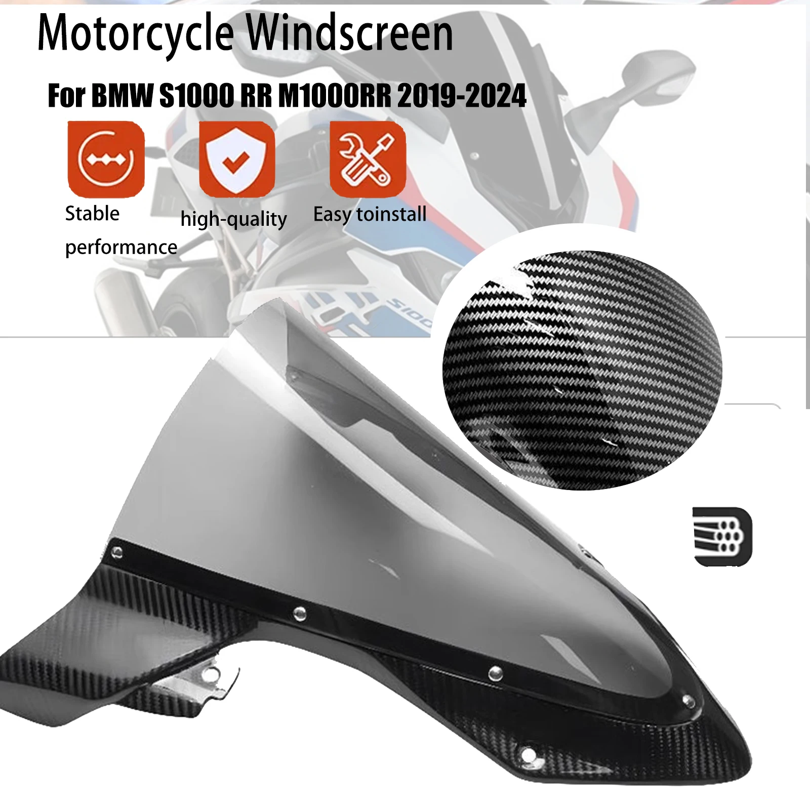 S1000RR Motorcycle Windshield Windscreen Carbon fiber windshield ...