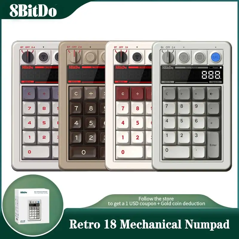 8BitDo-Retro-18-Mechanical-Numpad-Calculator-Mode-18-Keys-Bluetooth-2 ...