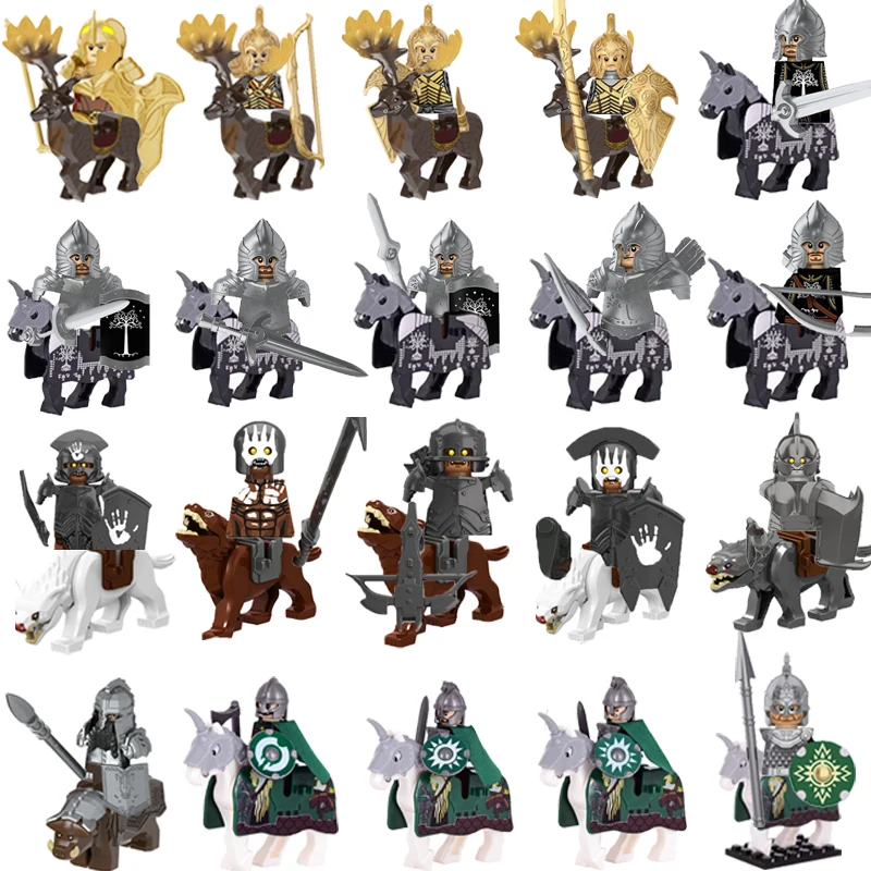 MOC Medieval Military Building Blocks Elven Warrior Orc Rohan Gondor ...