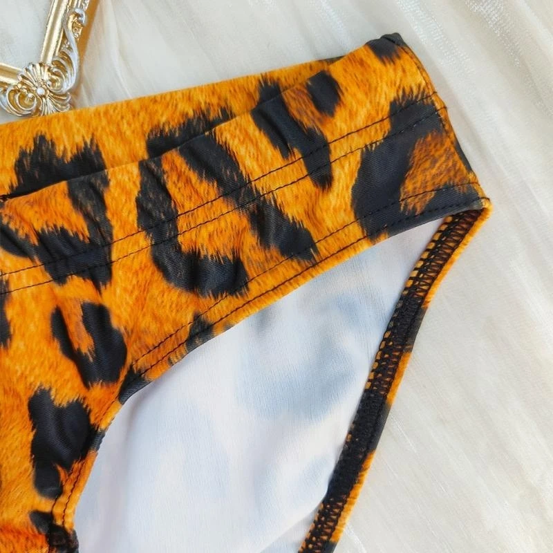 Men Swim Briefs High Elasticity Low Rise Swim Briefs Leopards Print ...